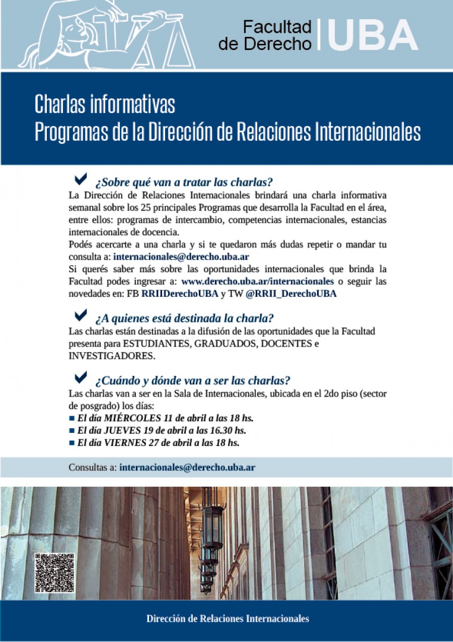 Charlas informativas sobre Programas de la Dirección de Relaciones Internacionales | Facultad de ...