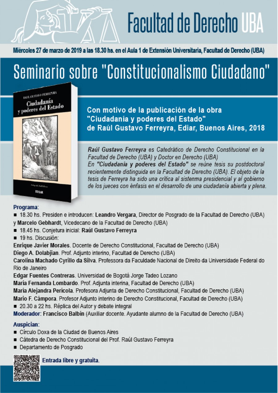 Seminario sobre "Constitucionalismo Ciudadano" | Facultad de Derecho - Universidad de Buenos Aires